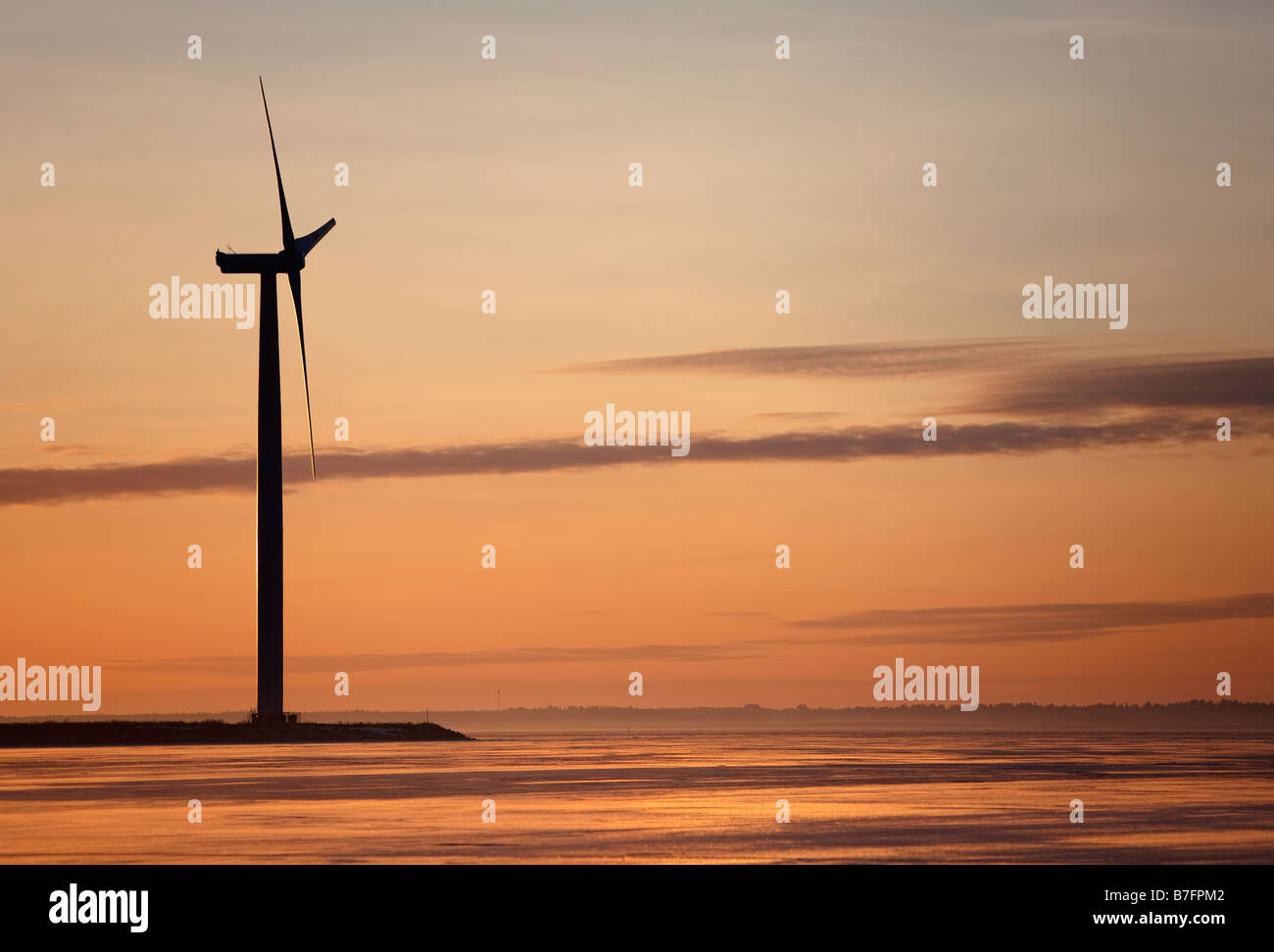 3 Megawatt (MW) Winwind wind turbine at seashore , Finland Stock Photo ...