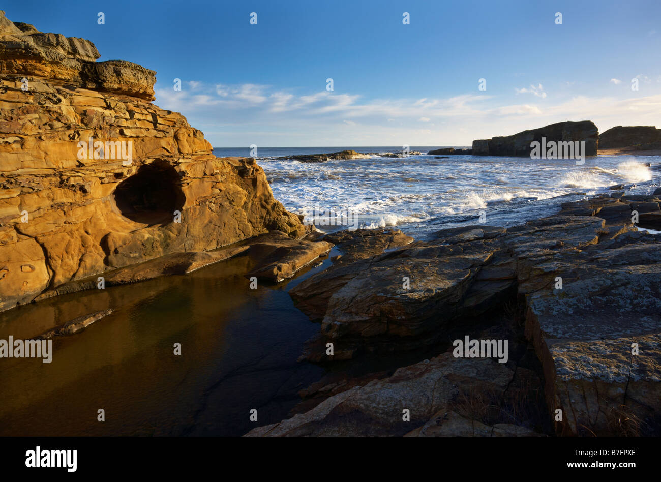 A view taken at Howick of Rumbling Kern on the Northumberland Coast ...