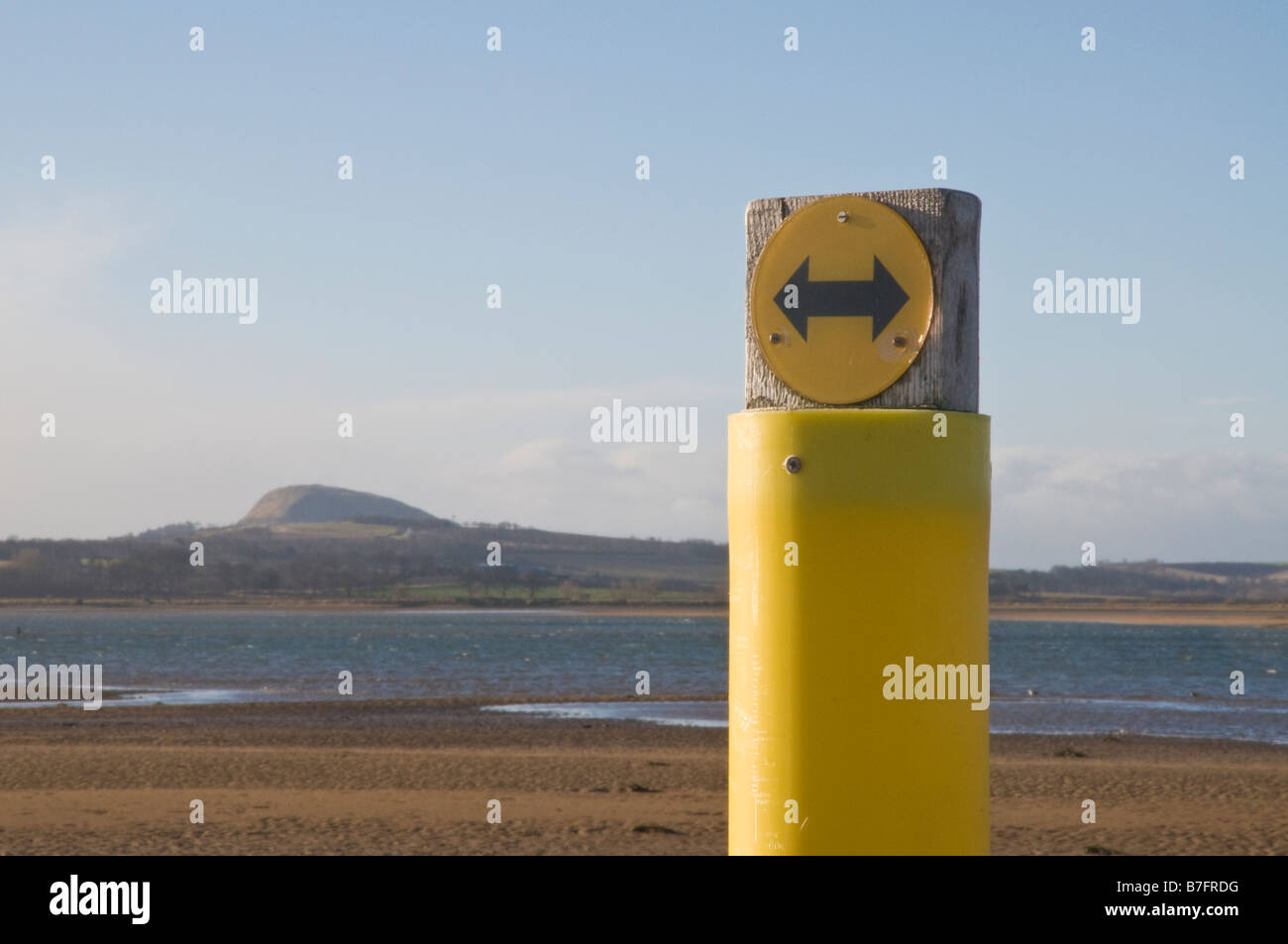 Direction sign for the John Muir Way long distance footpath, Scotland ...