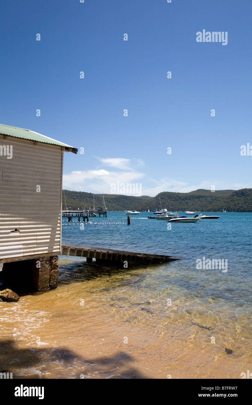 beach and boat house at clareville, sydney,australia Stock Photo - Alamy