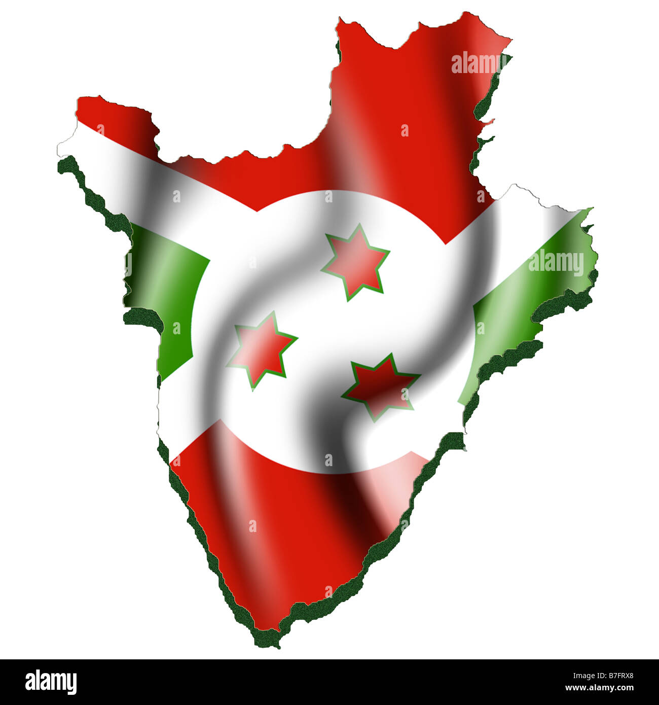 Outline map and flag of Burundi Stock Photo - Alamy
