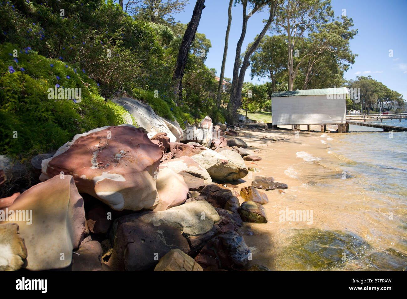 clareville beach and boathouse,pittwater,sydney,australia Stock Photo ...
