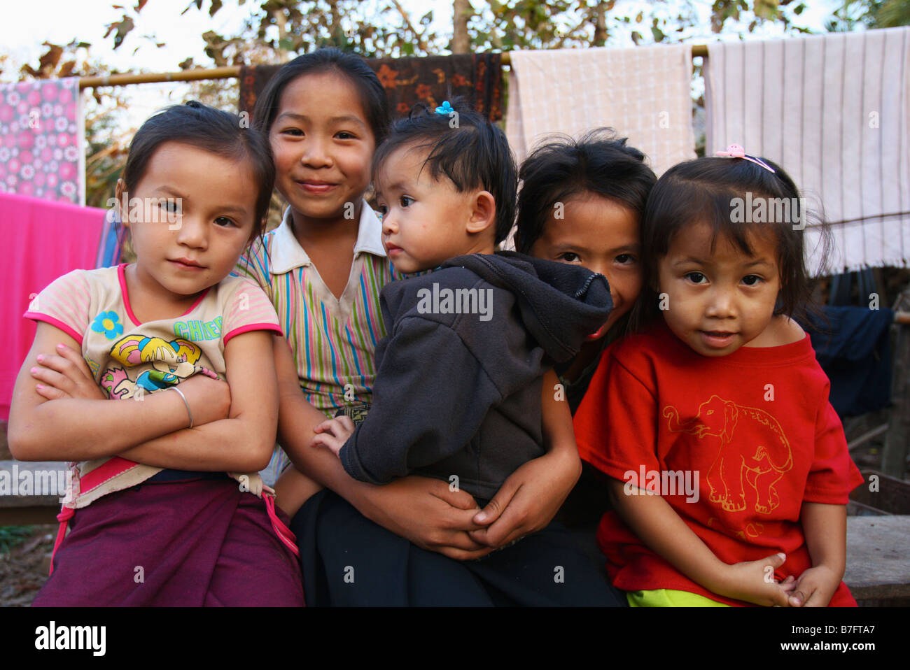 Laos village children Stock Photo - Alamy