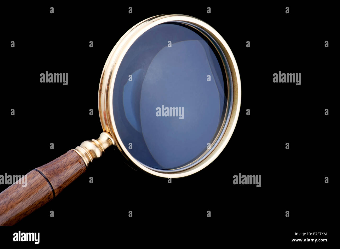object on black tool magnifying glass Stock Photo - Alamy