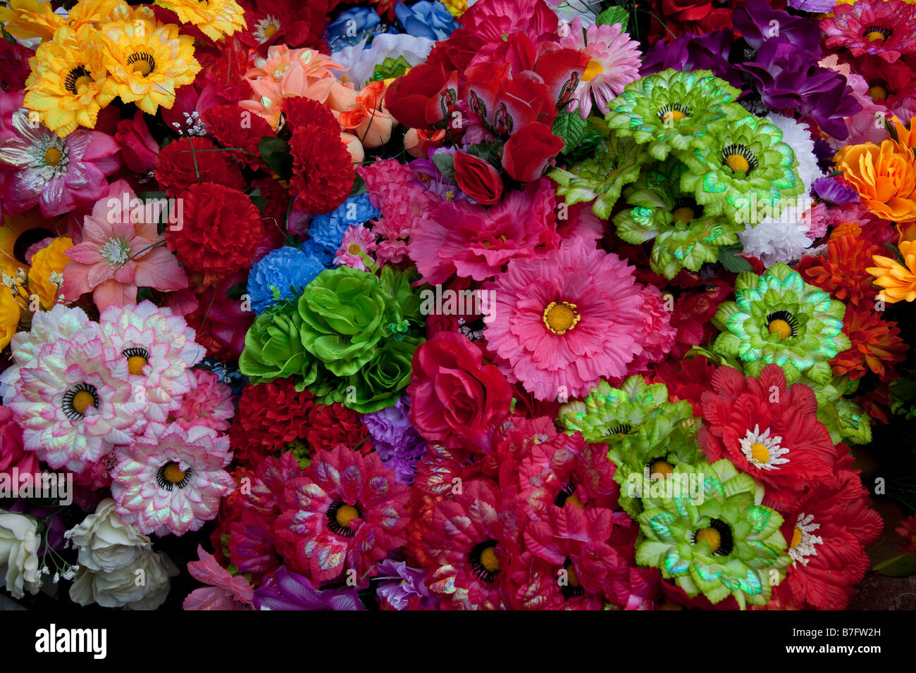 Silk flowers Mazatlan Sinaloa Mexico Stock Photo - Alamy