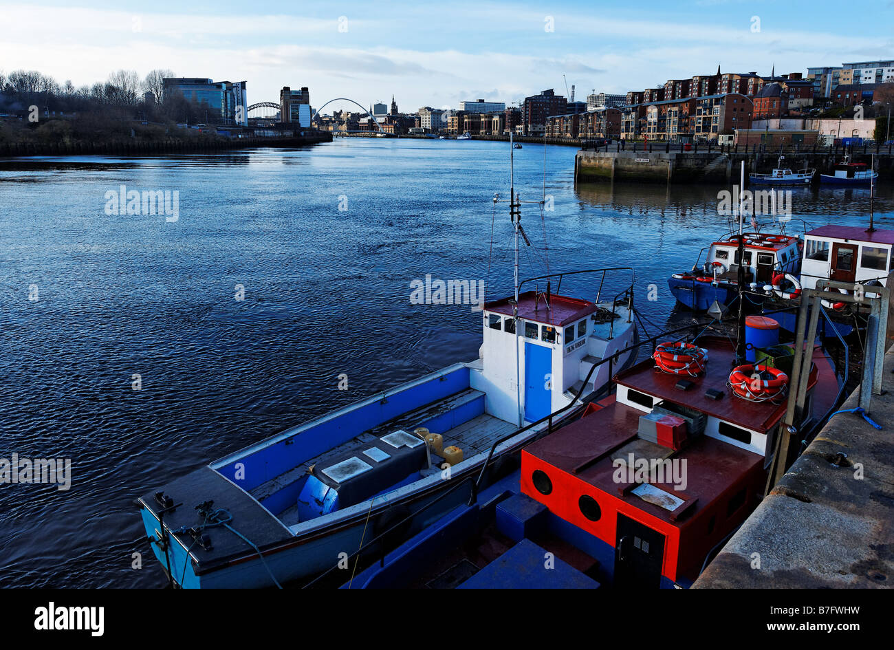 Boats on River Tyne near the mouth of the Ouseburn Stock Photo - Alamy