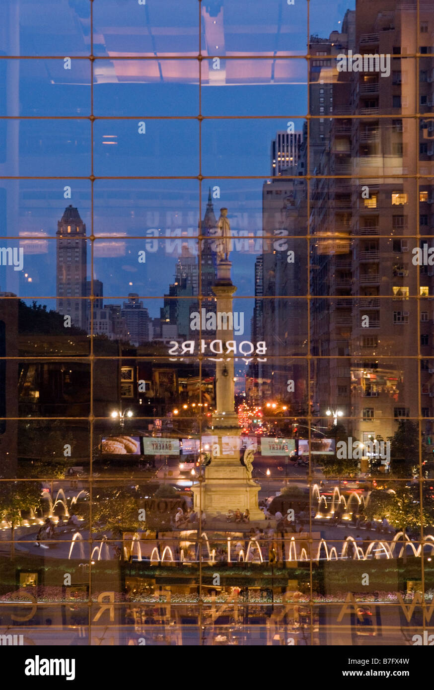 Columbus Circle in New York City as seen from the Time Warner Center ...