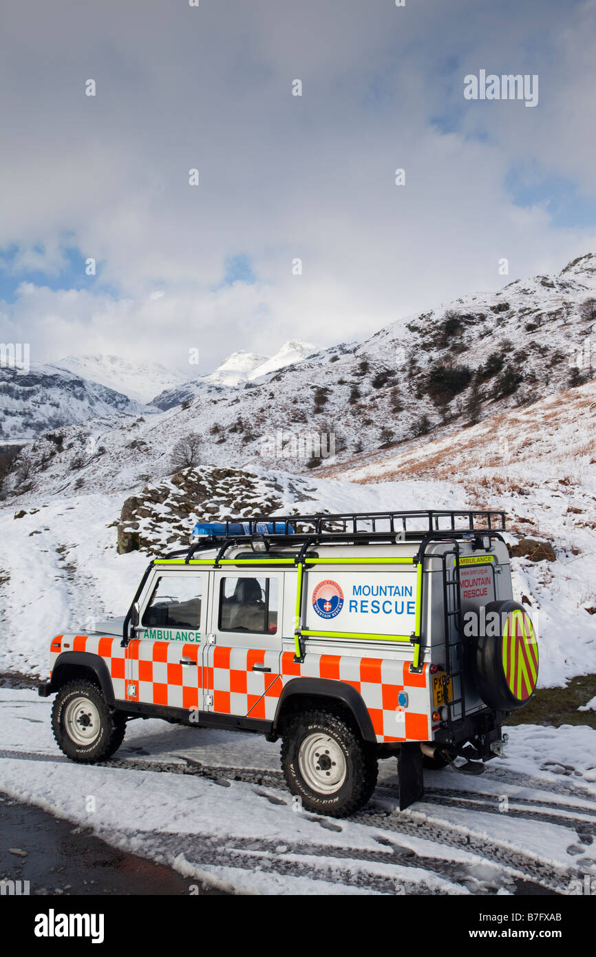 A landrover belonging to the Langdale Ambleside Mountain Rescue Team in ...