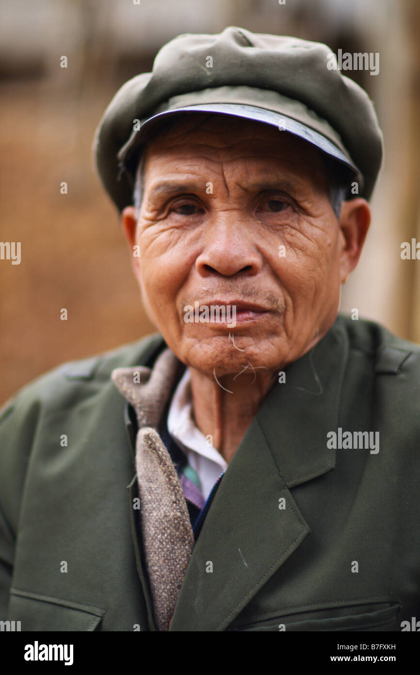 Laos village man portrait Stock Photo - Alamy