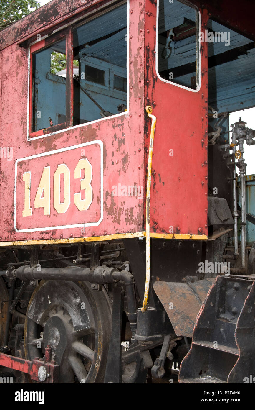 Abandoned steam train engines in residental street of Havana Cuba ...