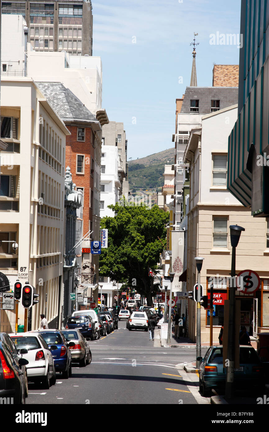 view down long market street cape town south africa Stock Photo - Alamy