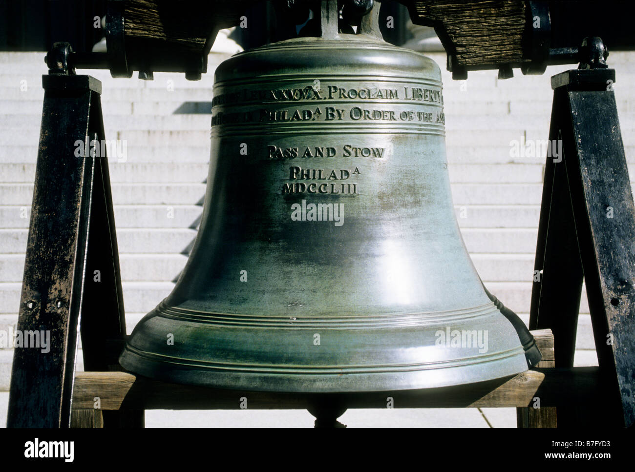 The Liberty Bell Replica in front of the Treasury Department Building ...