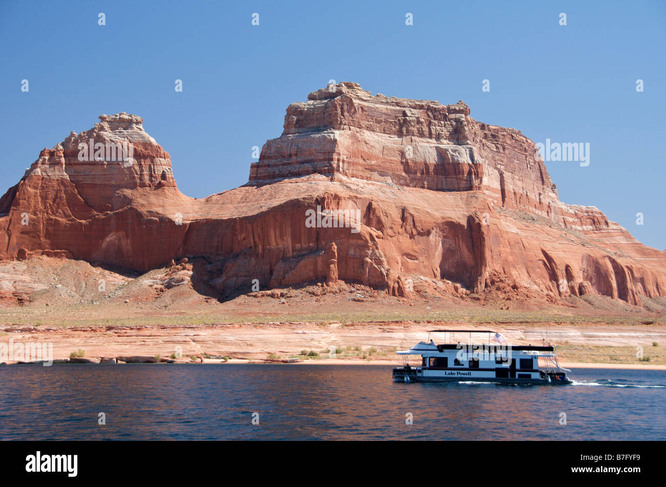 Houseboat Lake Powell Glen Canyon National Recreation Area Utah USA ...