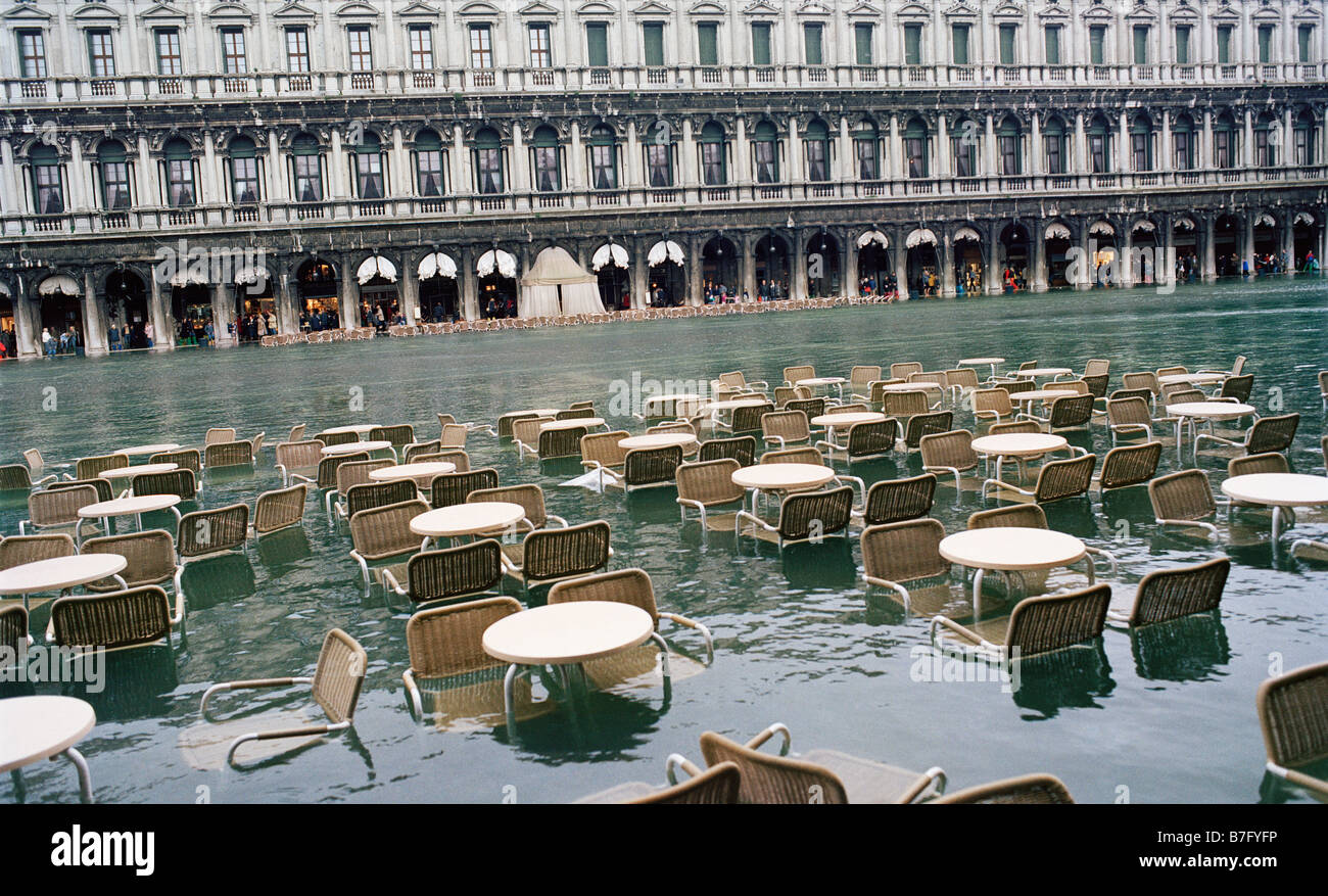 Piazza San Marco, Venice, Italy,Flooded, global warming, rising sea ...