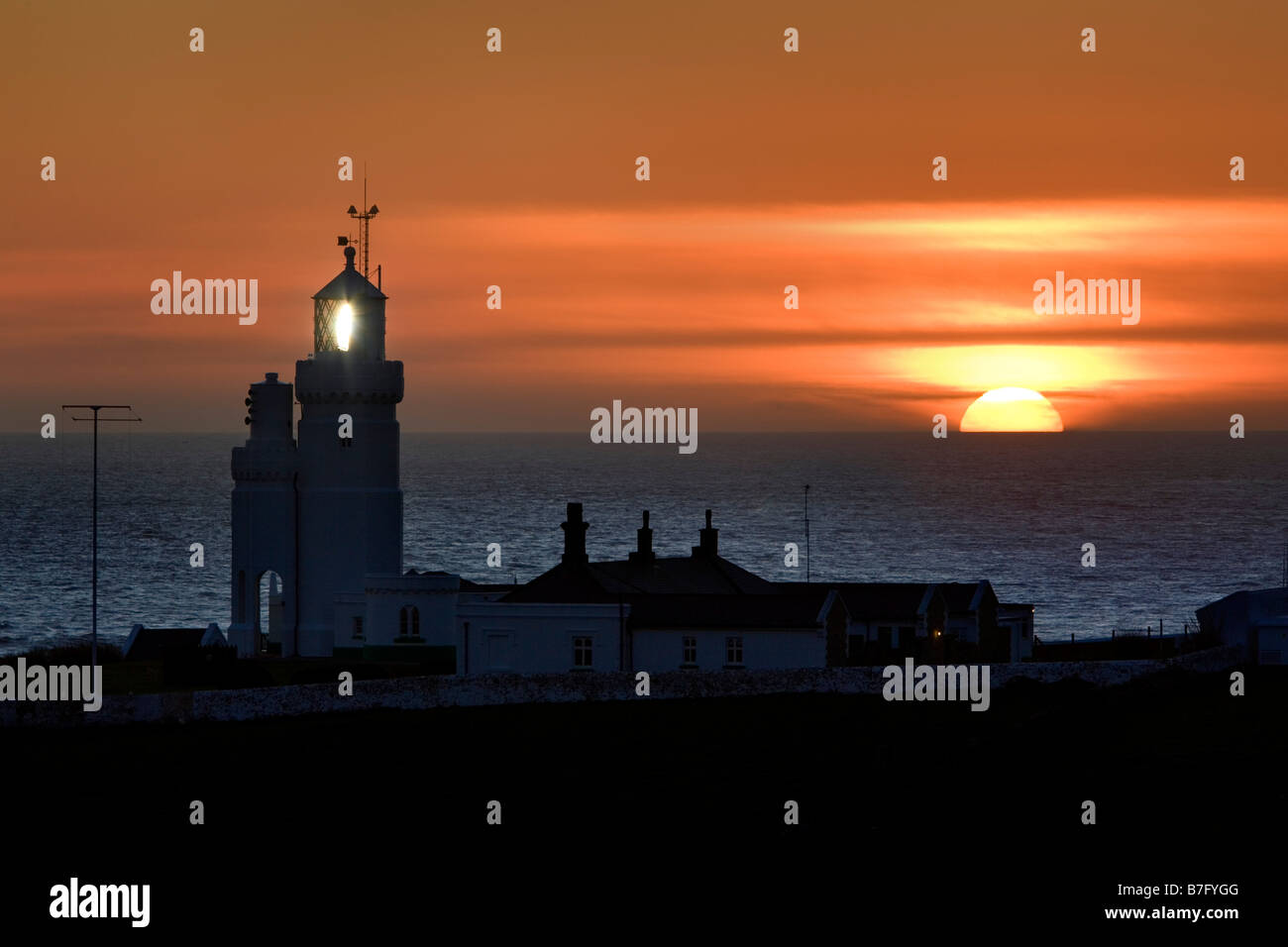 Sunset at St Catherine's Lighthouse, Isle of Wight Stock Photo - Alamy