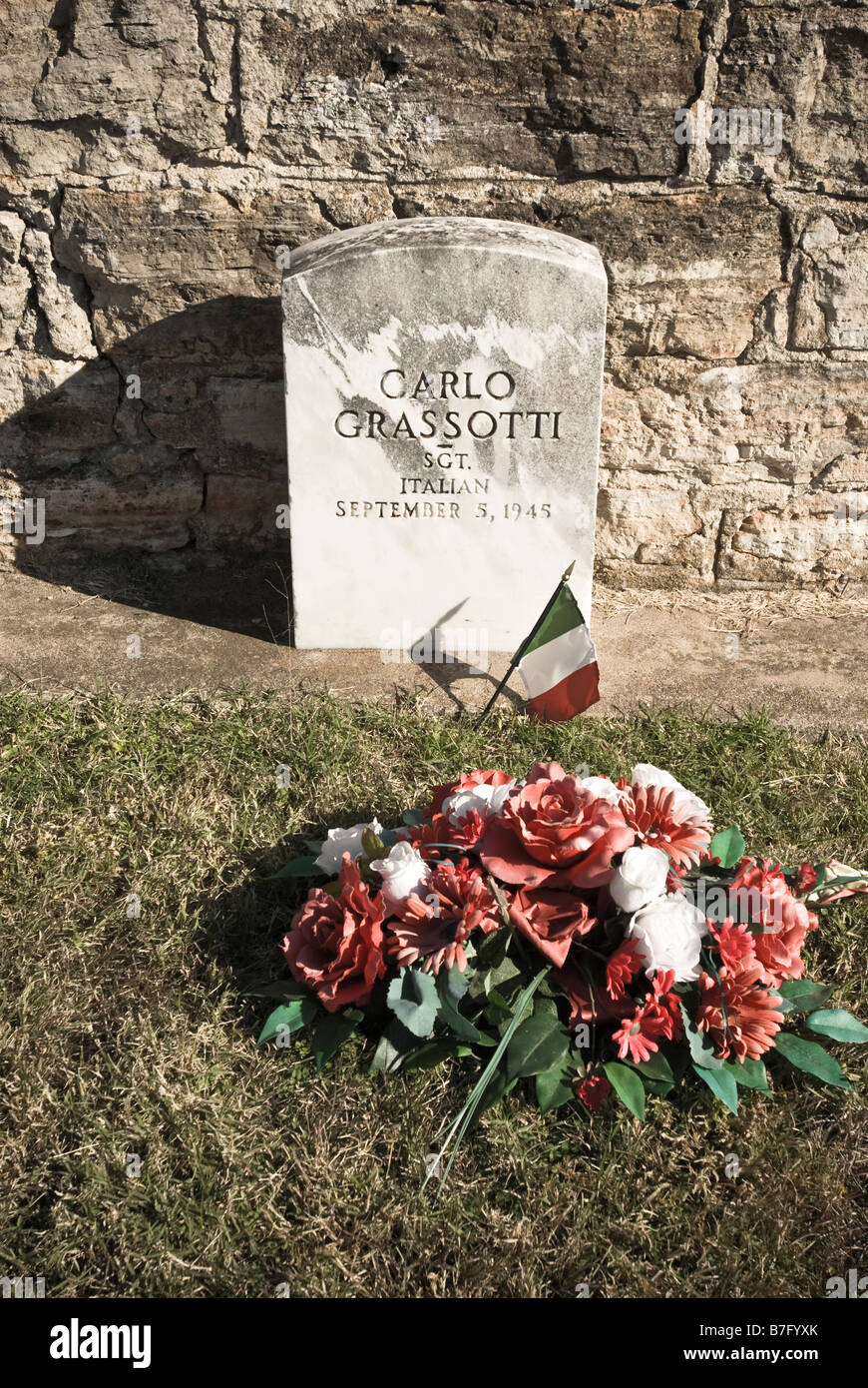 Gravestone for a WWII prisoner of war at Historic Fort Reno in El Reno ...
