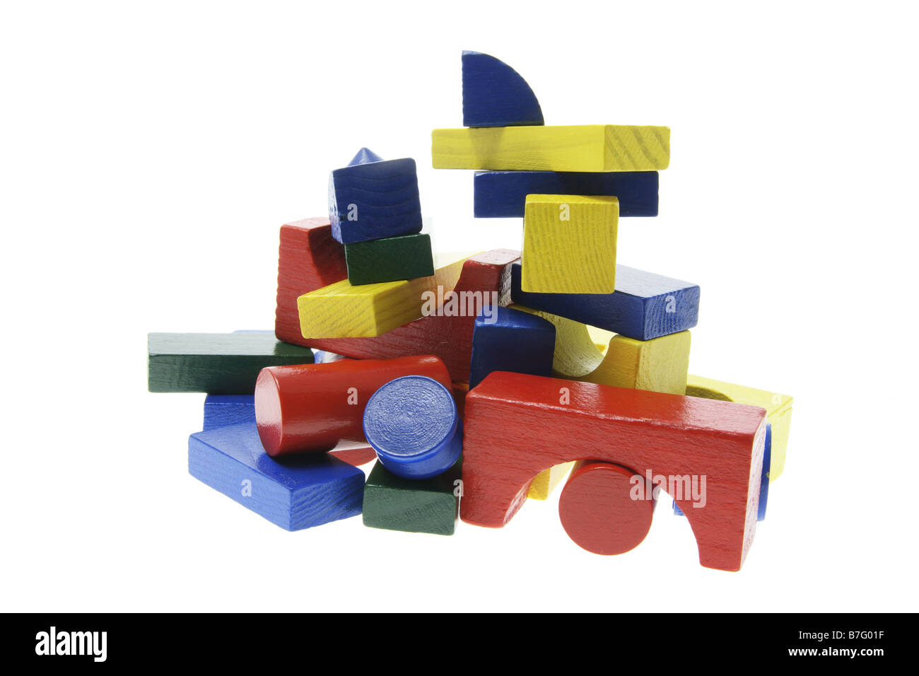 Stack of Wooden Building Blocks Stock Photo - Alamy