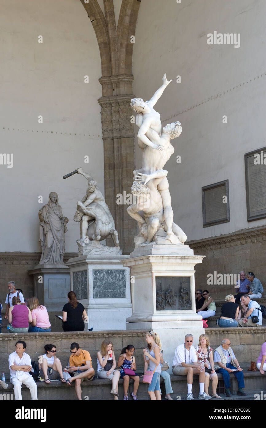 Rape of the Sabine Women statue in Florence Stock Photo - Alamy