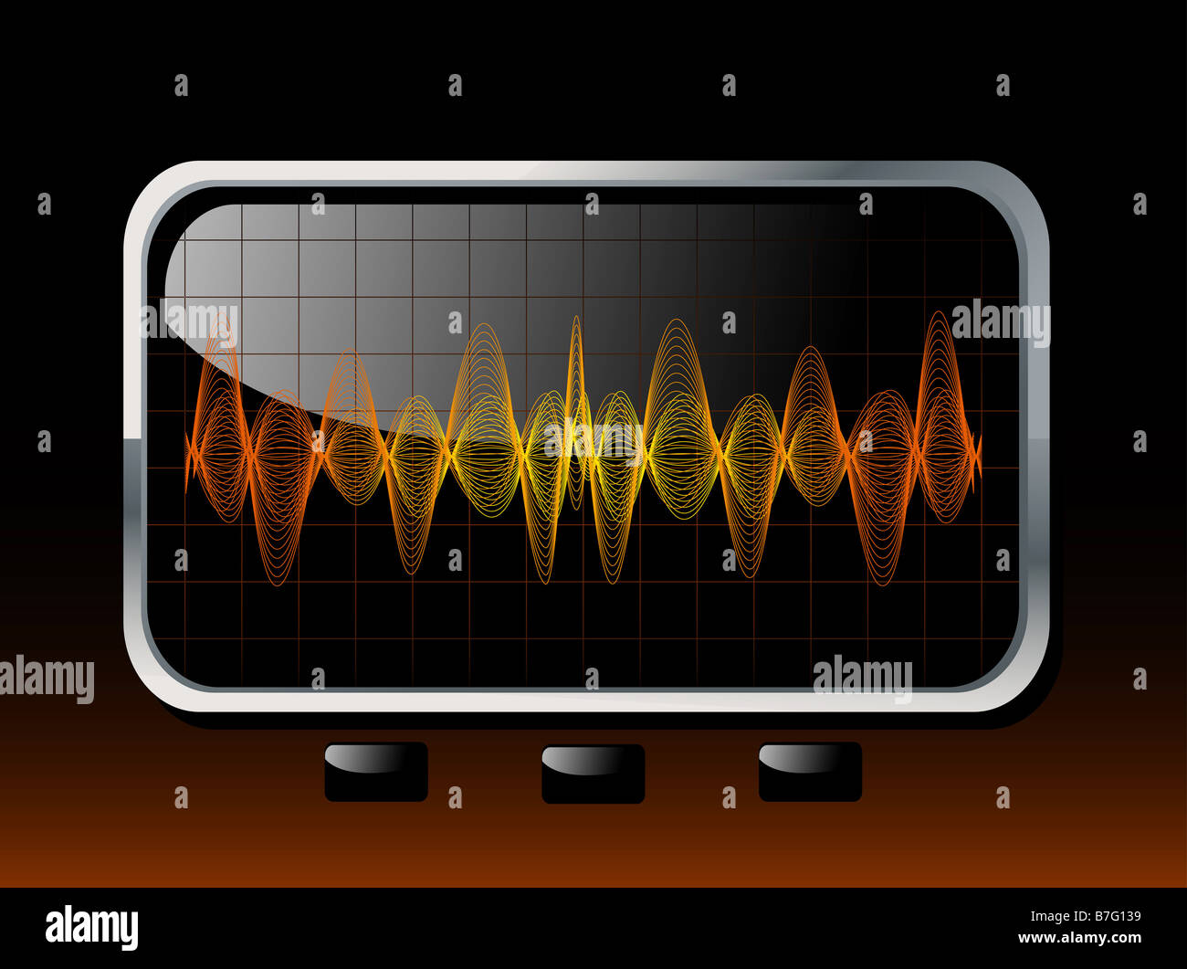 sound waves on a glossy monitor Stock Photo - Alamy