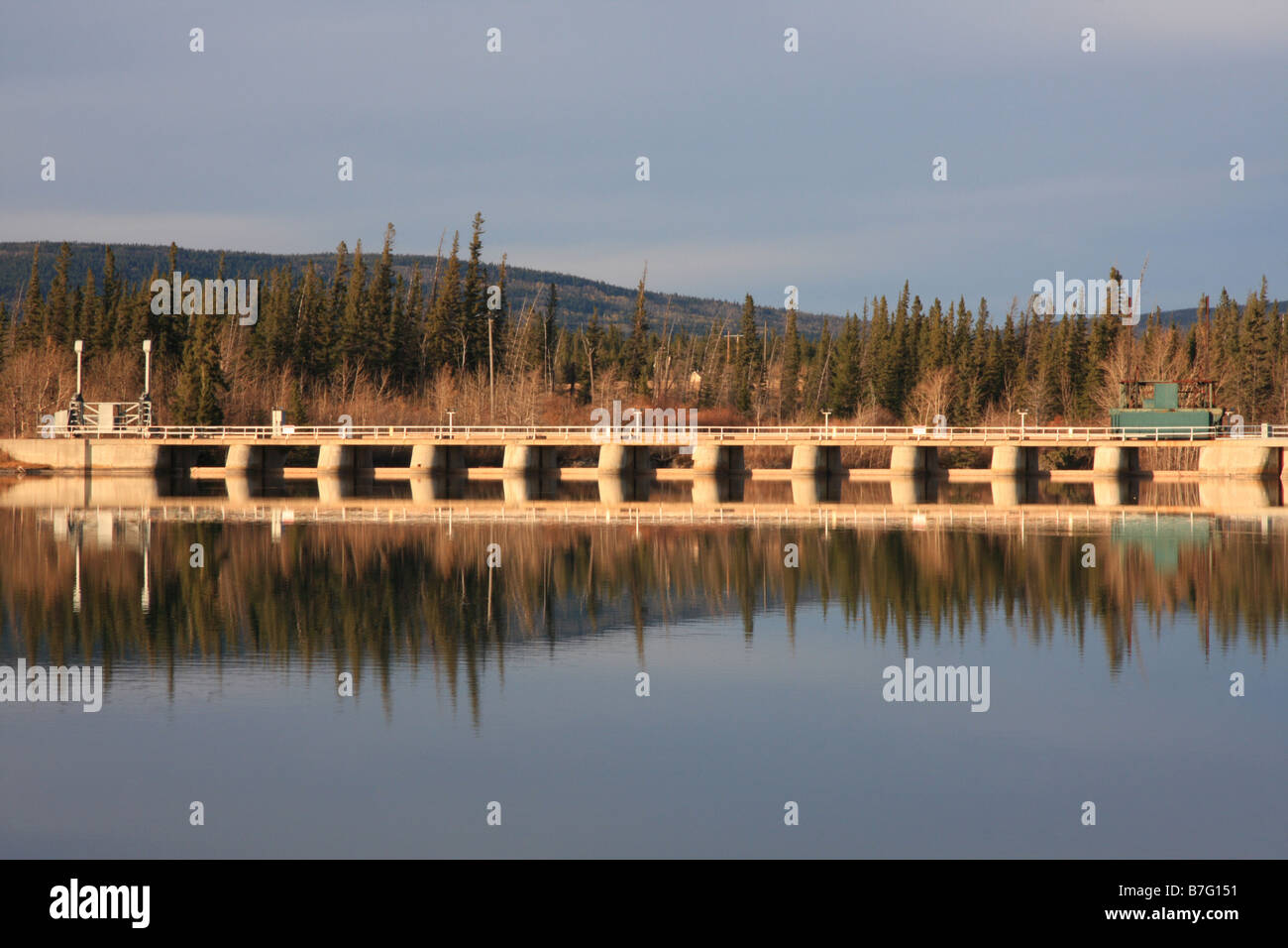 Dam at Seebe ghost village in Alberta Stock Photo - Alamy