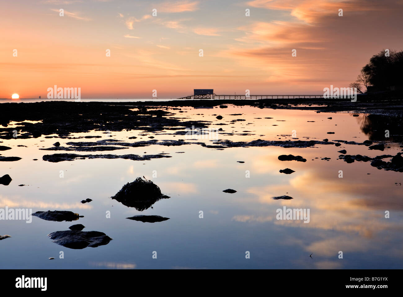 Dawn over Bembridge Lifeboat Station, Isle of Wight Stock Photo - Alamy