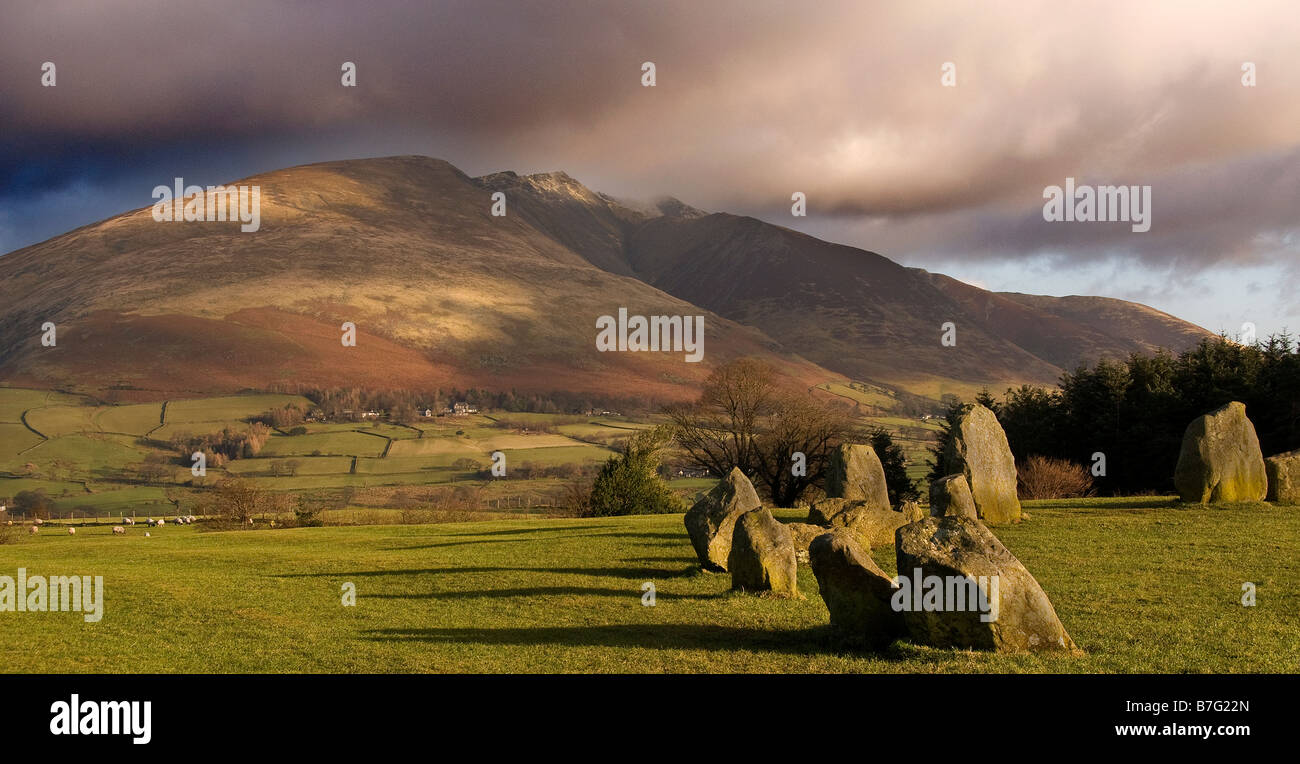 Castlerigg Stone Circle near Keswick with Blencathra in background ...
