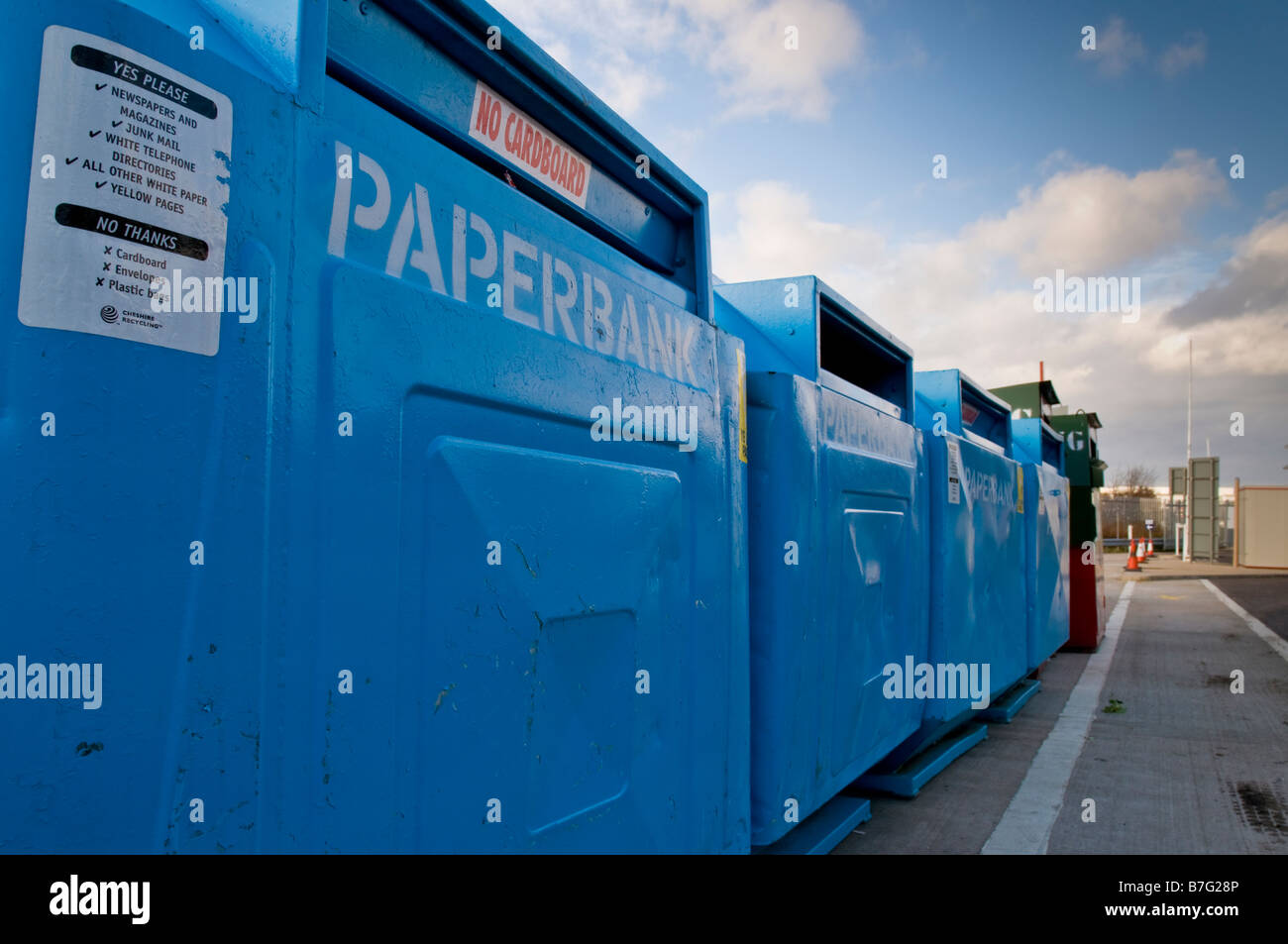 Paper Recycling Station Stock Photo - Alamy
