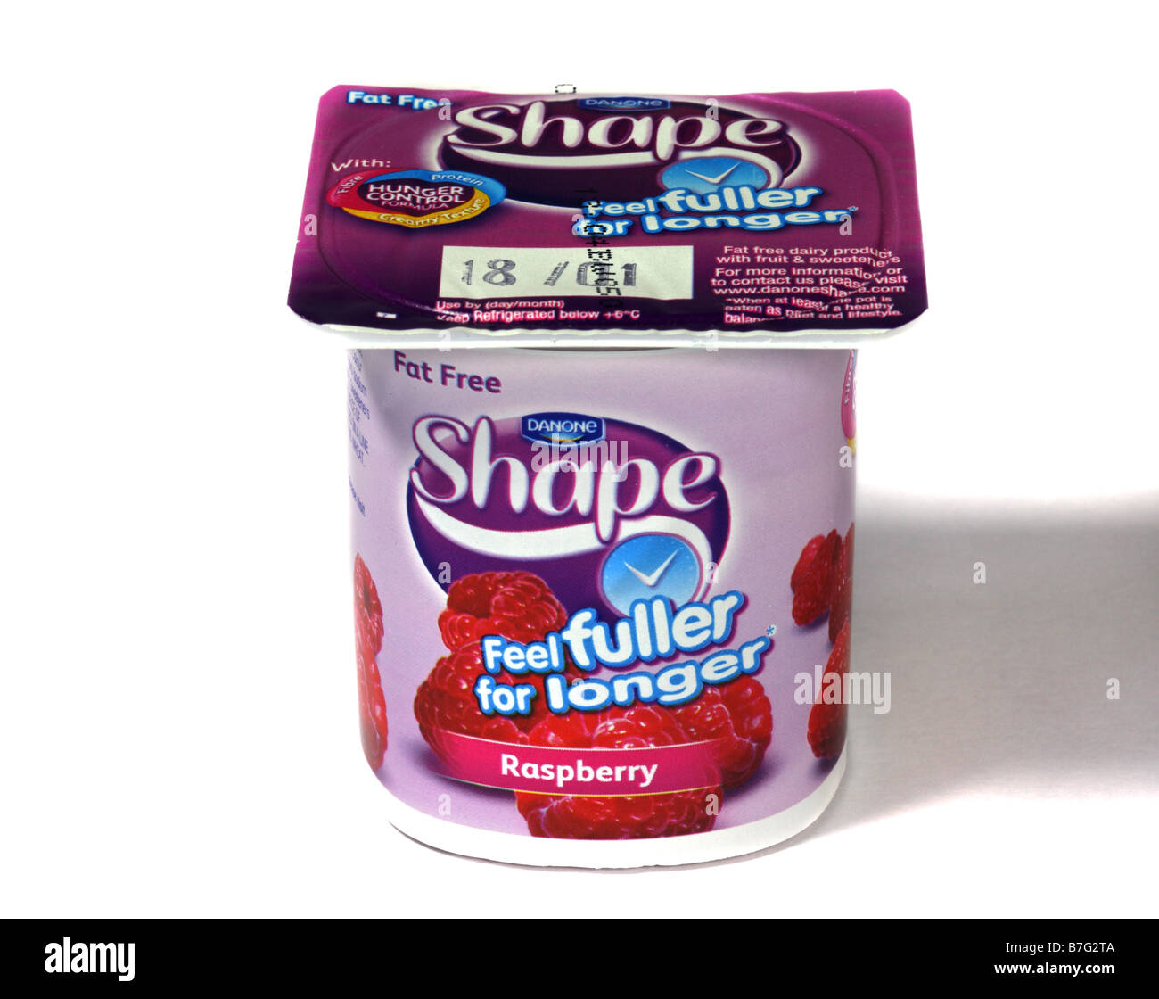 Shape Low Fat Raspberry Yoghurt Stock Photo - Alamy