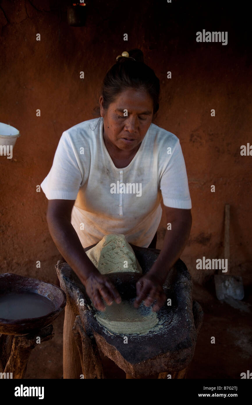 Mayo indian Making tortillas Capomas Indian Village El Fuerte Sinaloa ...