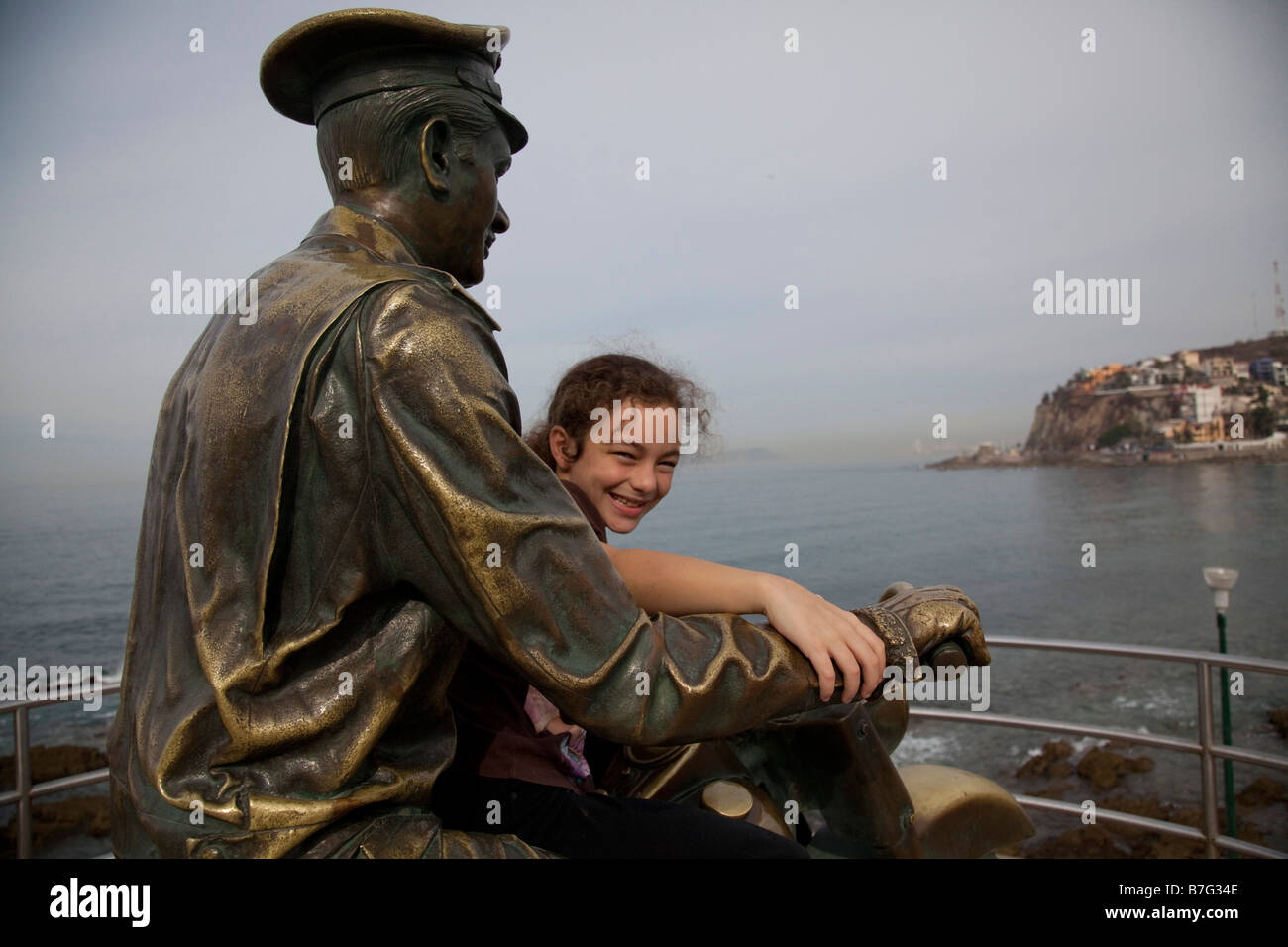 Pedro Infante On A Motorcycle Malecon Avenue Del Mar Mazatlan Sinaloa