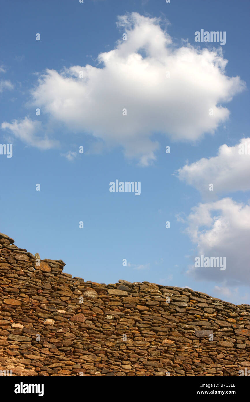 Stone wall with sky Stock Photo - Alamy