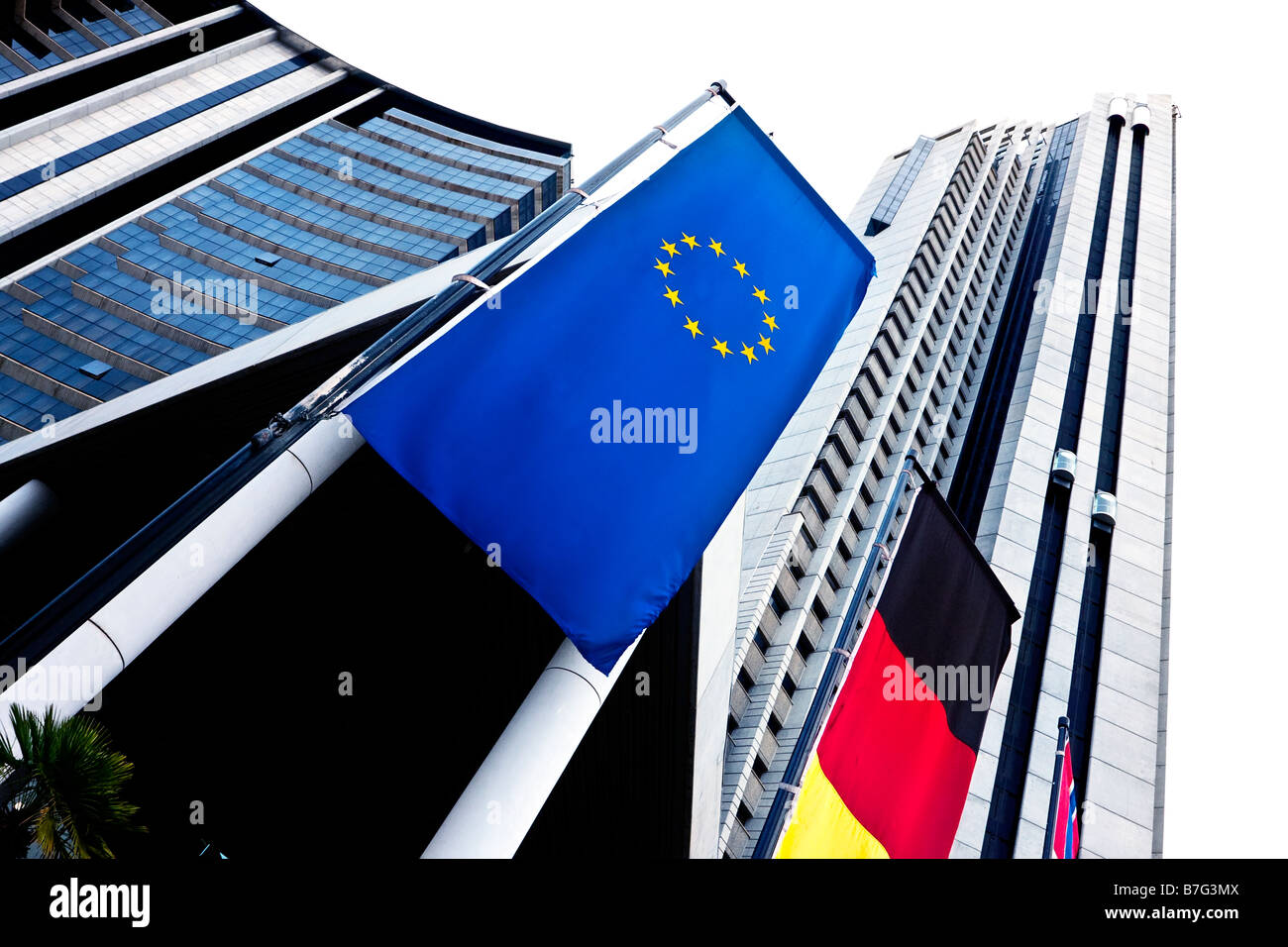 European flag in high skyscraper Stock Photo - Alamy