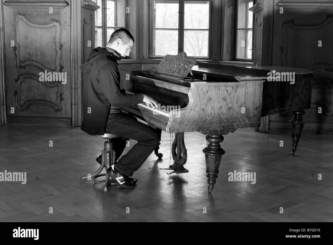 Man play button Black and White Stock Photos & Images - Alamy