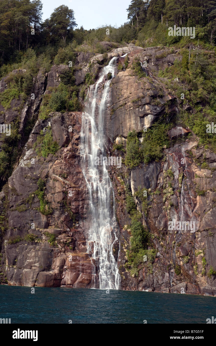 Waterfall on Lago Petrohue Stock Photo - Alamy