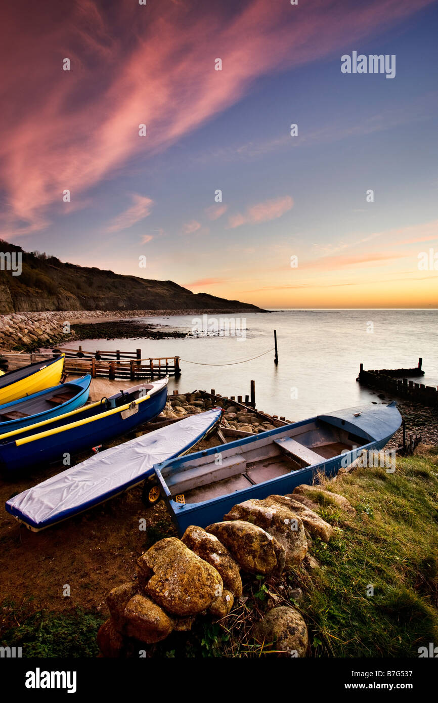 Sunset at Reeth Bay, Isle of Wight Stock Photo - Alamy