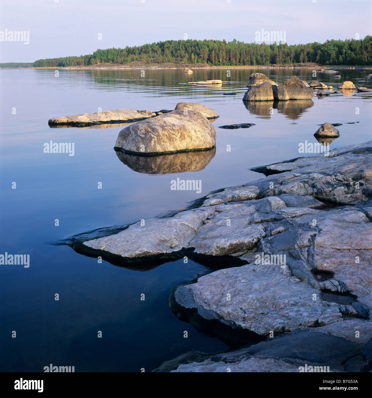 Russia. Leningrad Region. Karelia. Ladoga lake. [medium format] Stock ...