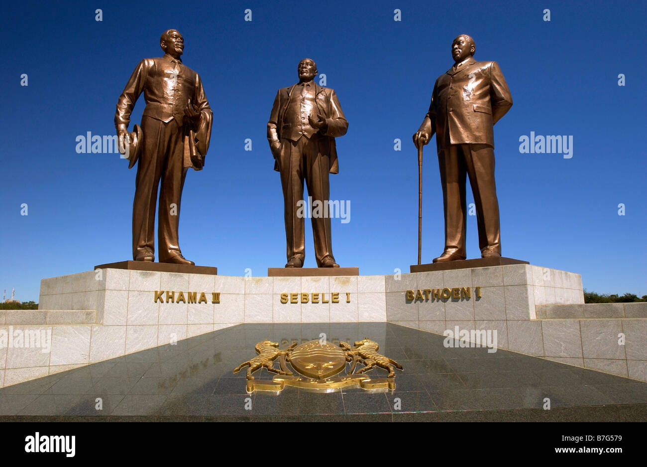 Three Kgosi chiefs Statue Stock Photo - Alamy