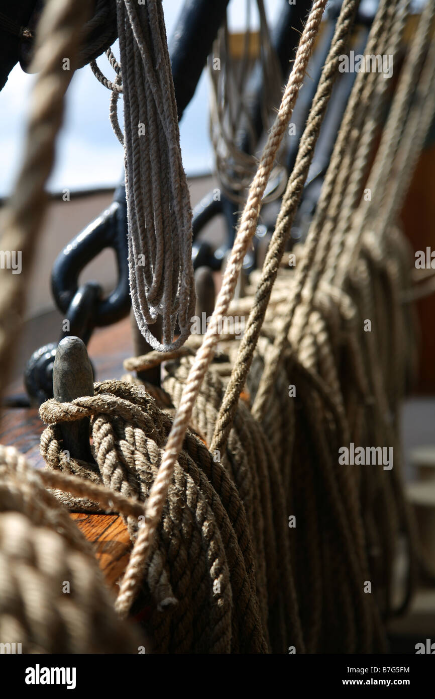 rigging of a sailing ship Stock Photo - Alamy