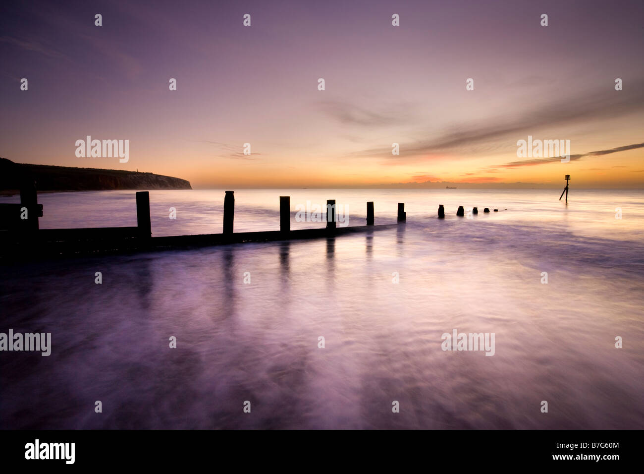 Sunrise over Sandown Bay, Isle of Wight Stock Photo - Alamy