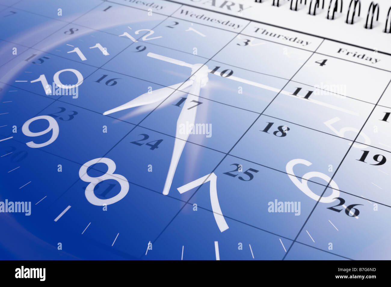 Calendar and Clock Stock Photo - Alamy