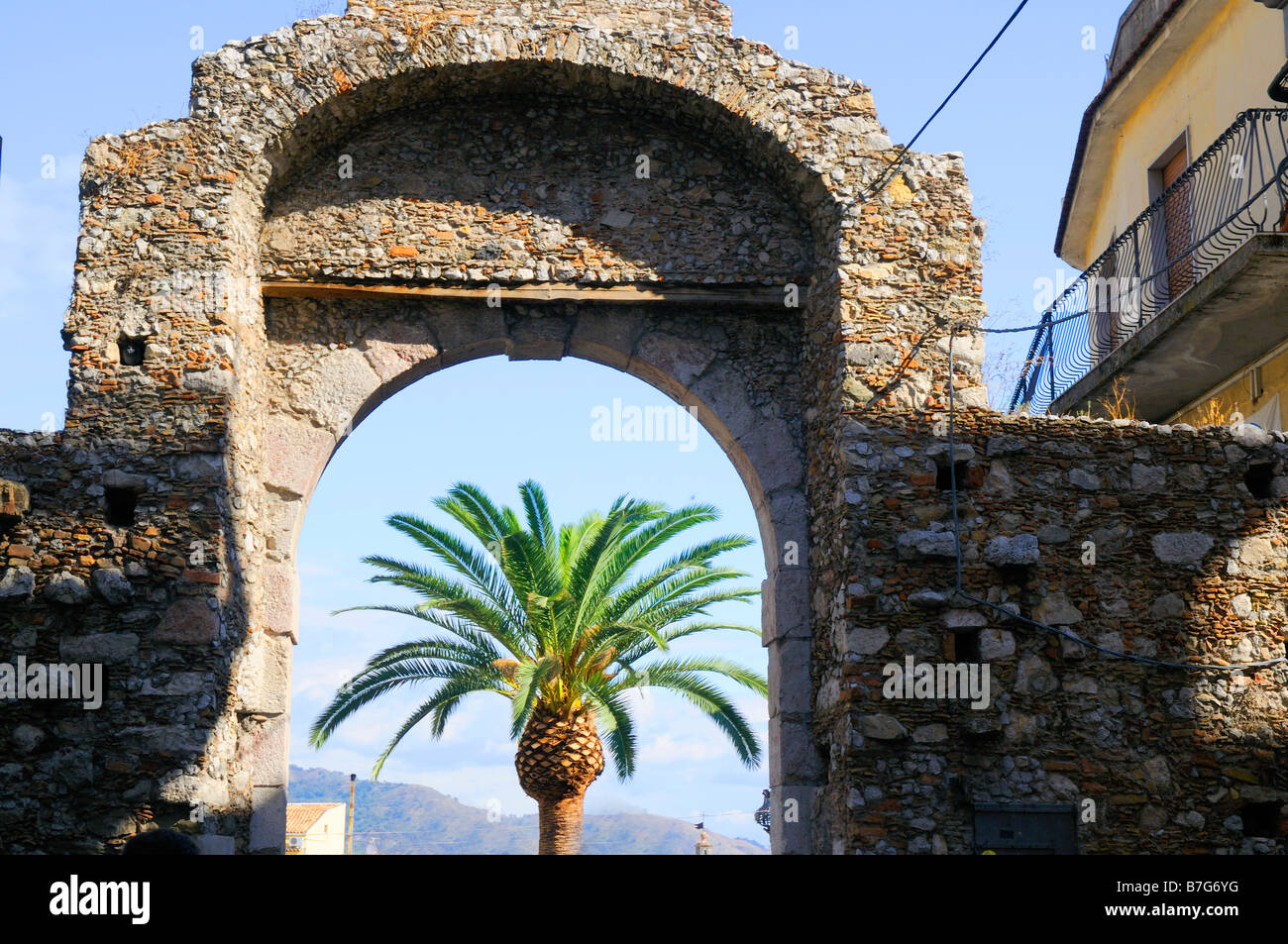 Gate into the old Town of Taormina in Sicily, Italy Stock Photo - Alamy