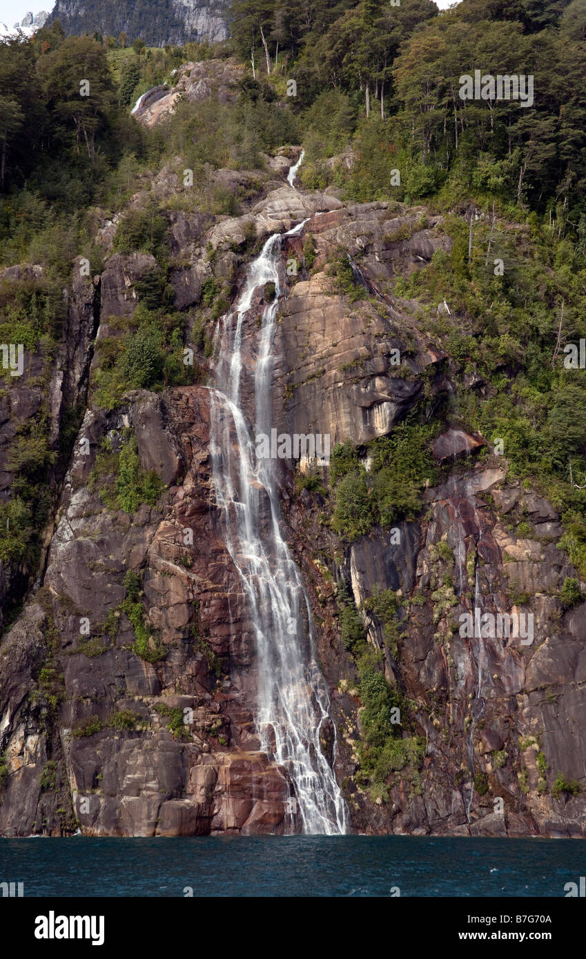 Waterfall on Lago Petrohue Stock Photo - Alamy