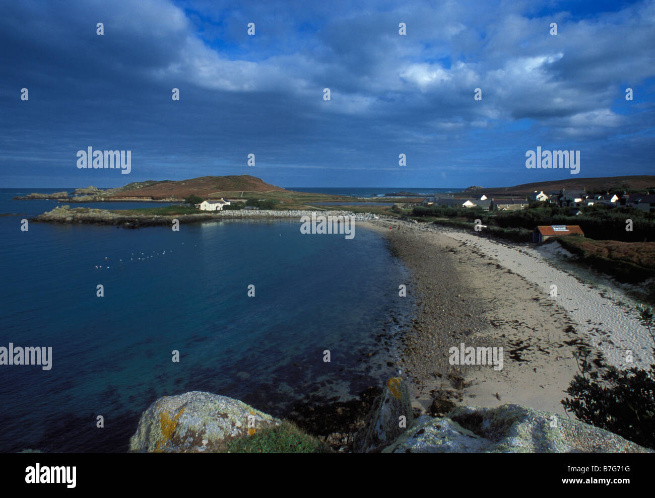 Great Par beach. Bryher. Isles of Scilly. Cornwall. England. UK. Europe ...