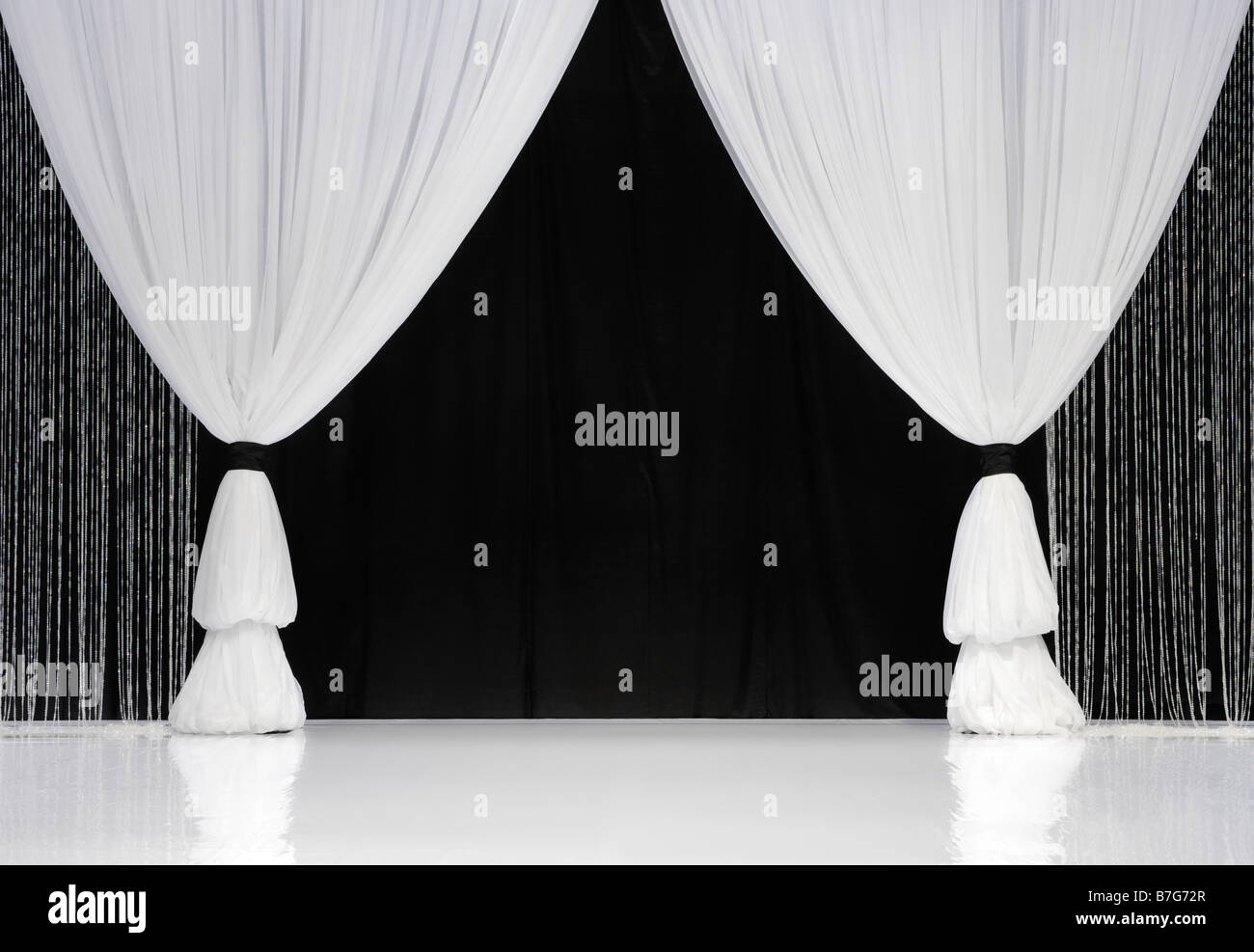 White stage curtains Stock Photo - Alamy