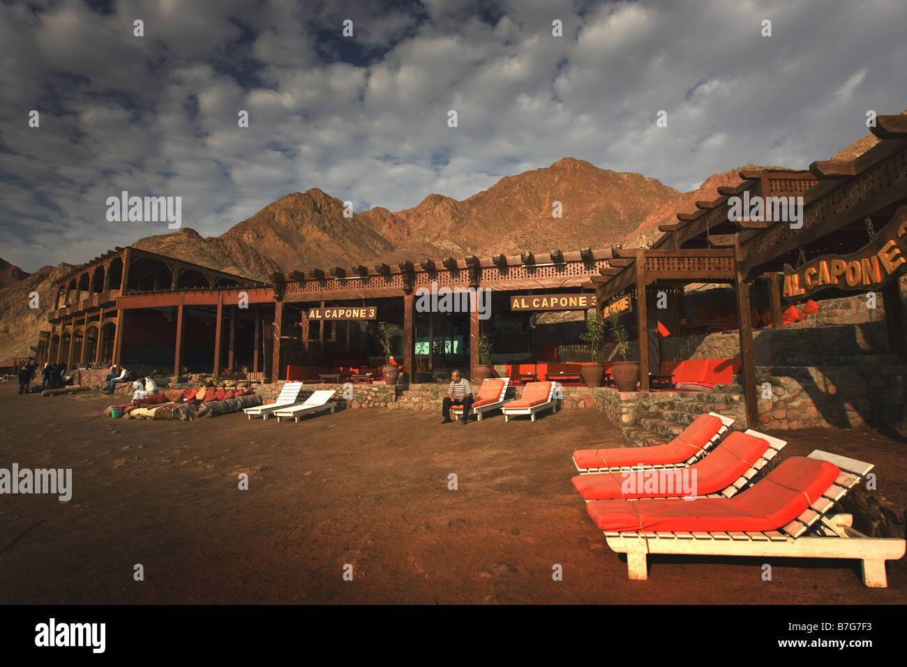 Lounge chairs on the beach, Dahab, Egypt Stock Photo - Alamy