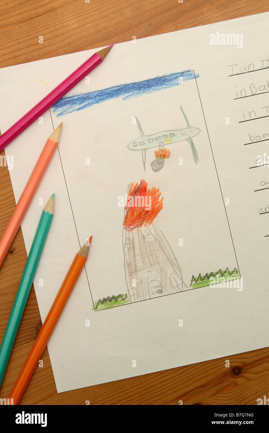 War battle child drawing hi-res stock photography and images - Alamy