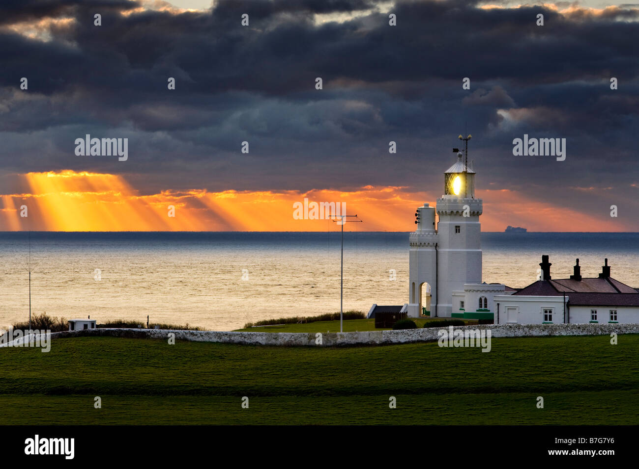 Sunset at St Catherine's Lighthouse, Isle of Wight Stock Photo - Alamy