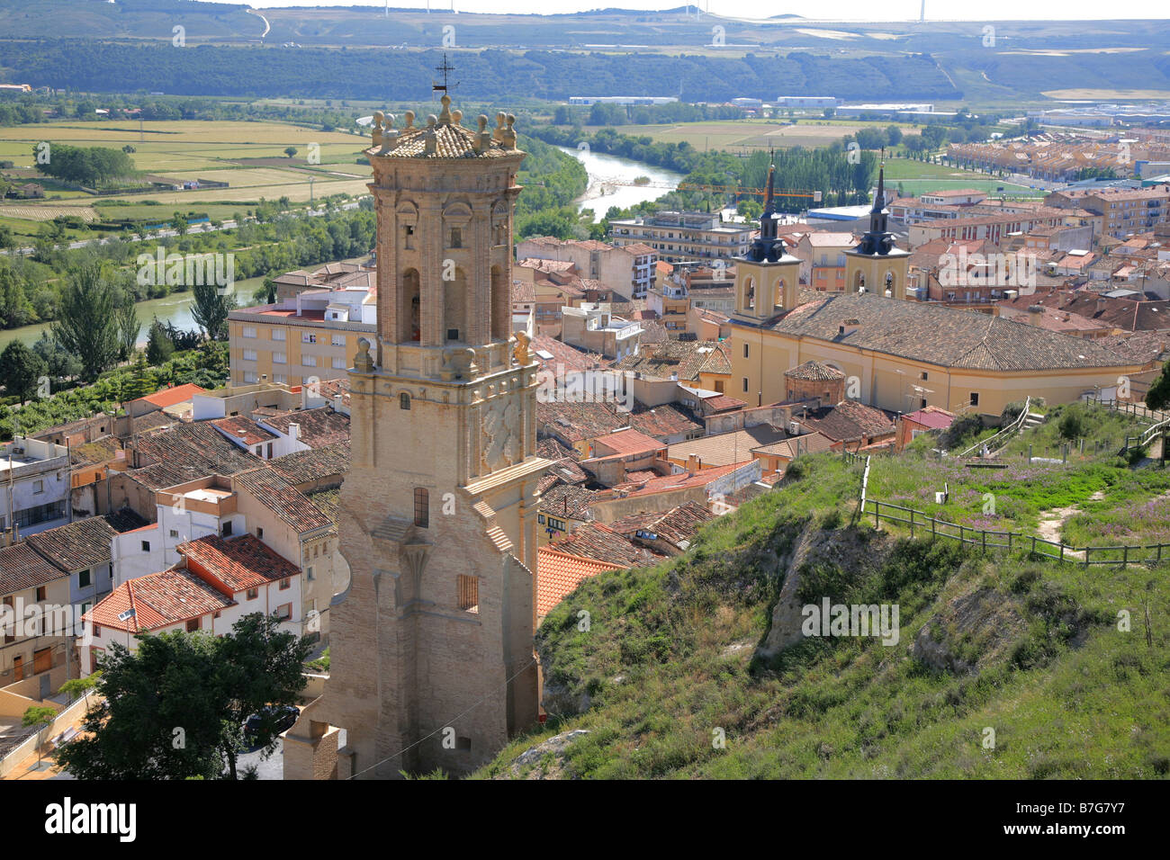 Spanish village of Peralta, Navarre Stock Photo - Alamy