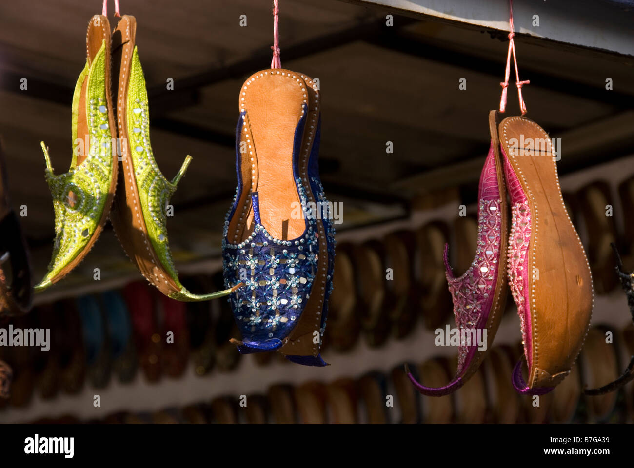 Indian slippers at Global Village Dubai Stock Photo - Alamy