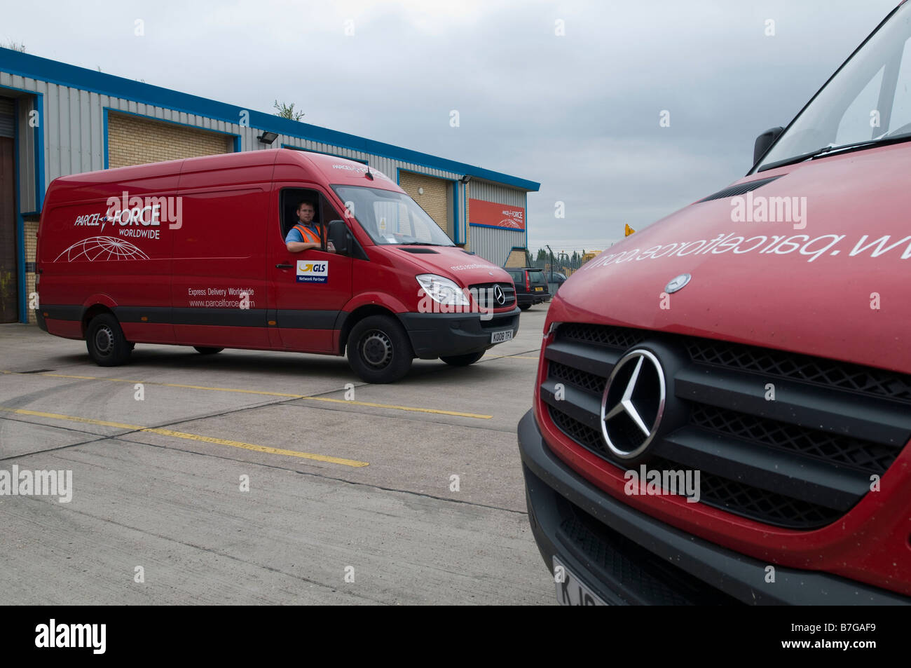 Parcel Force Mercedes Sprinter Delivery Van Stock Photo - Alamy